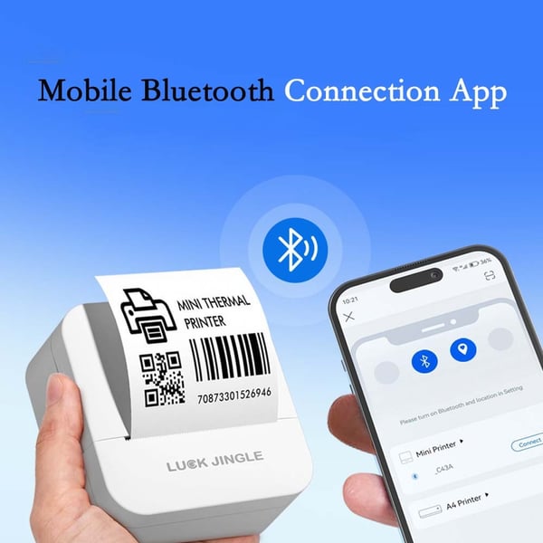 58mm Mini Kannettava Lämpötulostin - Bluetooth Langaton Tarra- ja ...