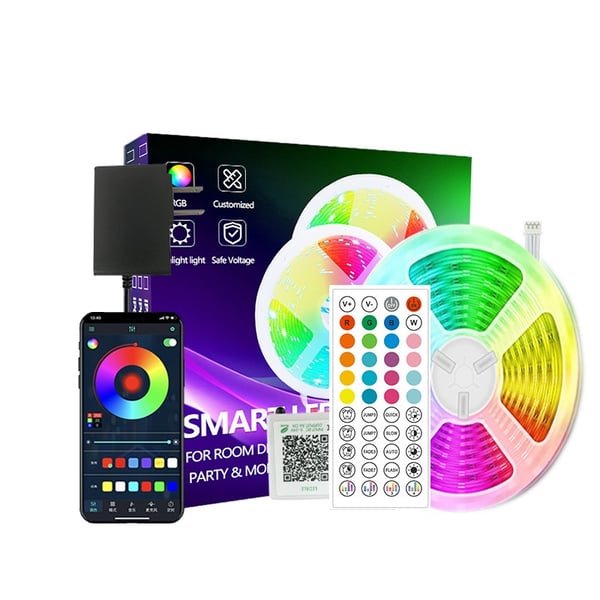 20m RGB LED Strip Lights Kit - EU-kontakt, Färgskiftande, Fjärrkontroll ...