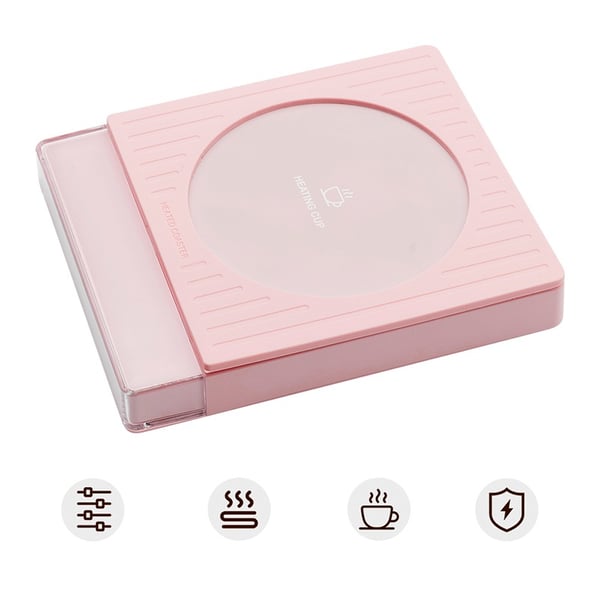 Smart Kopvarmer med 4 Temperaturindstillinger, Auto Sluk, Touch Kontrol & Digitalt Display Pink ...