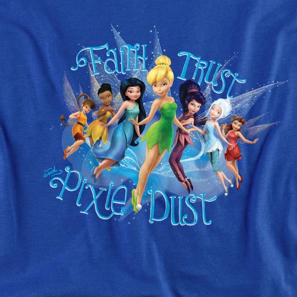 Disney Fairies Unisex Vuxen Tro, Tillit Och Pixiedamm Tingeling T-Shirt ...