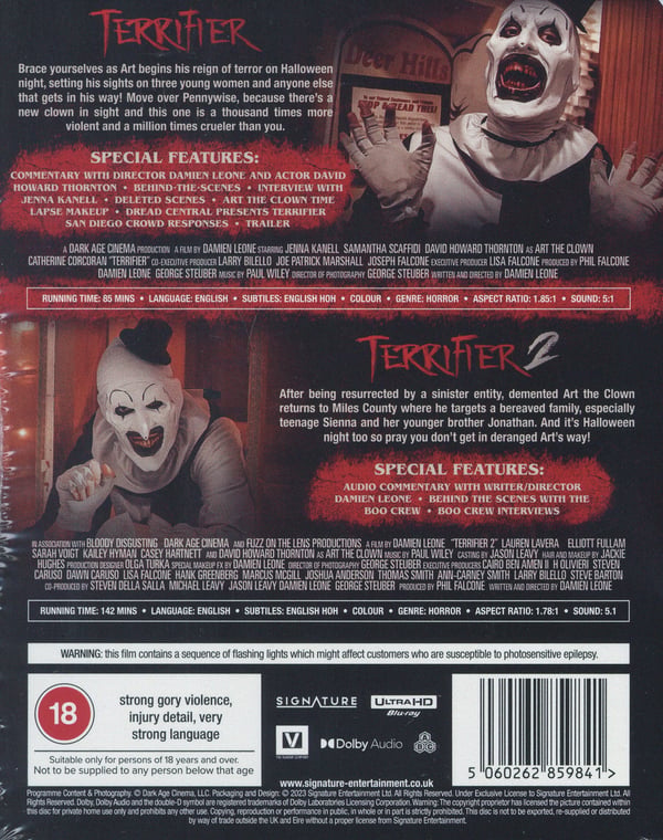 Terrifier 1+2 / Terrifier: The Bloody Duo (4K UHD + Blu-ray / Limited ...