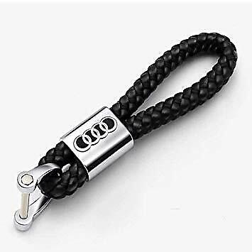 AUDI LATEST BLACK KEYRING LEATHER KEYCHAIN S LINE A1, A3, A4, A5, A6 ...