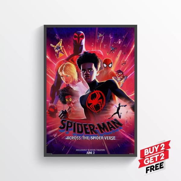 Spiderman Across the Spiderverse Movie Film Posters Print Wall Art A5 ...