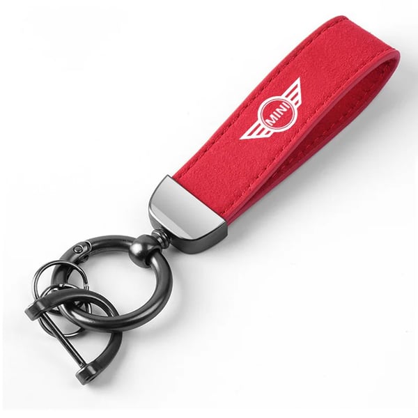 High-Grade Car Suede Leather Keychain Hanging Metal Keyring For BMW ...
