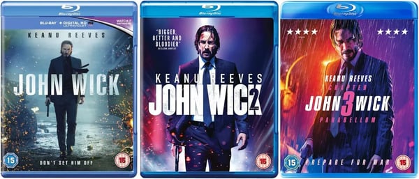 JOHN WICK TRILOGY TRIPLE PACK 13 COMPLETE COLLECTION 1 2 3 BLURAY ...
