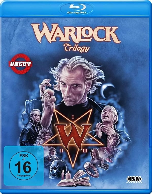 BLU RAY WARLOCK TRILOGY UNCUT EDITION TRIPLE MOVIE FILM R2 COMPATIBLE ...