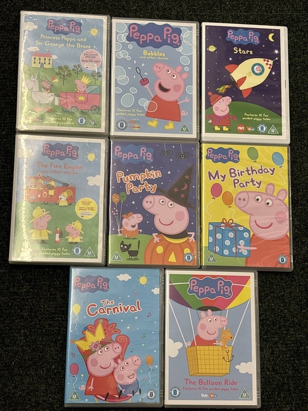 Peppa Pig Bundle 8x DVDs Kids Favourites Cartoon Shows Fun DVD Brand ...