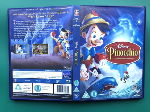 Walt Disney Classic PINOCCHIO Cliff Edwards Dickie Jones Christian Rub ...
