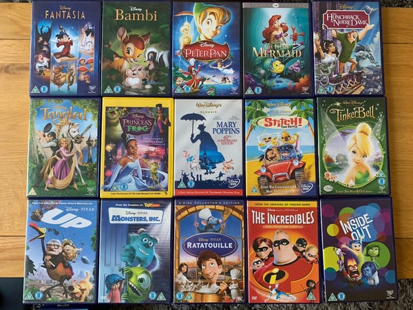 Bundle Of 15 Disney DVDs All Different Pixar Bambi Little Mermaid DVD ...