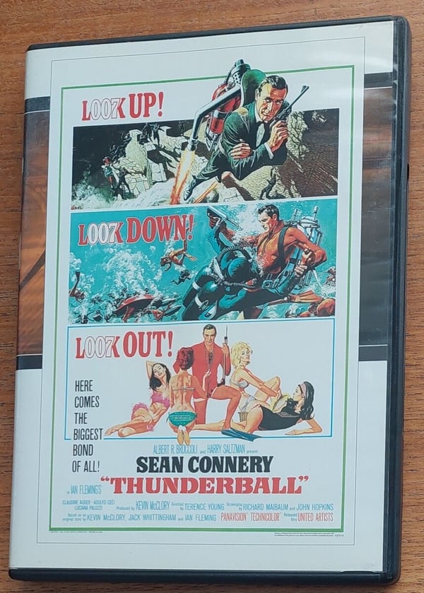James Bond 007 rare THUNDERBALL movie poster art ed SEAN CONNERY DVD ...