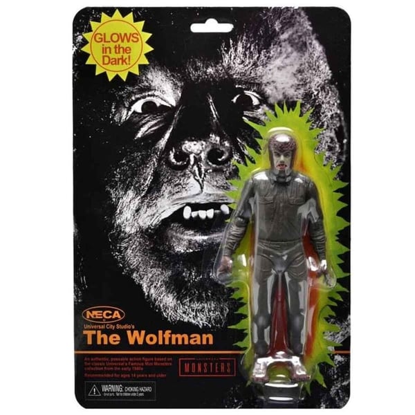 NECA Universal Monsters 7 Scale Retro Glow in the Dark The Wolf Man ...