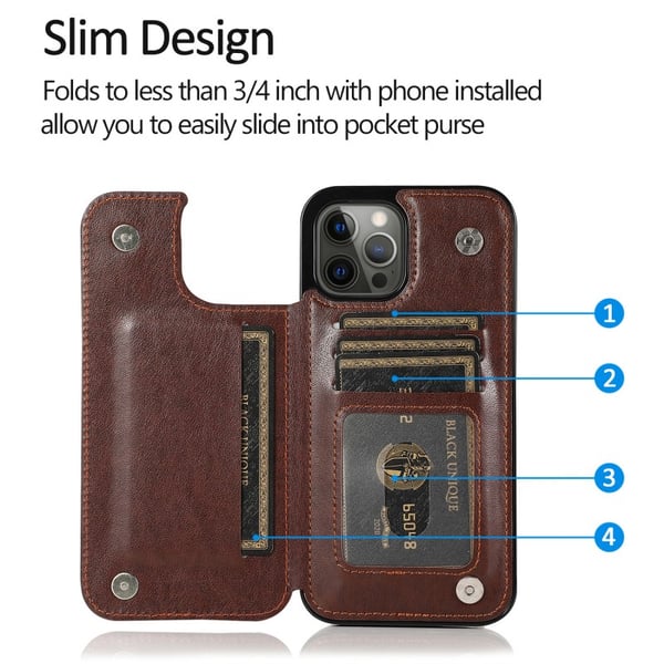 iPhone 13 Pro Max Stöttåligt Skal Korthållare 3-FACK Flippr V2 - Lila ...