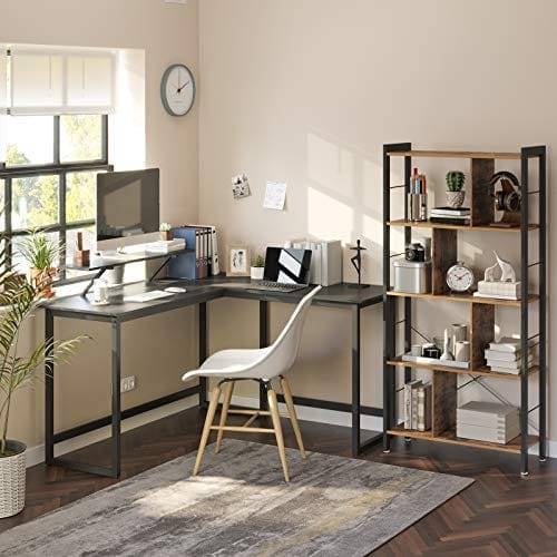 Vasagle Computer Desk, L-formet skrivning af arbejdsstation, industriel ...