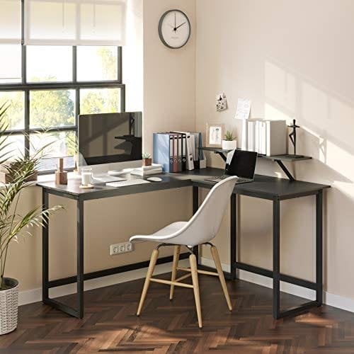 Vasagle Computer Desk, L-formet skrivning af arbejdsstation, industriel ...
