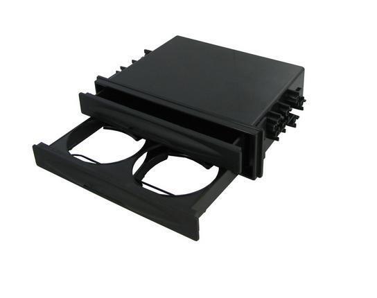 Universal Single Din Fascia Tray Storage Box and Cup Drink Holder Black ...