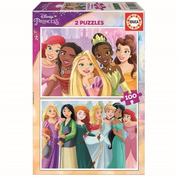 Educa 2x100 Disney Princess 2 puslespill i tre (80-19298) | CDON