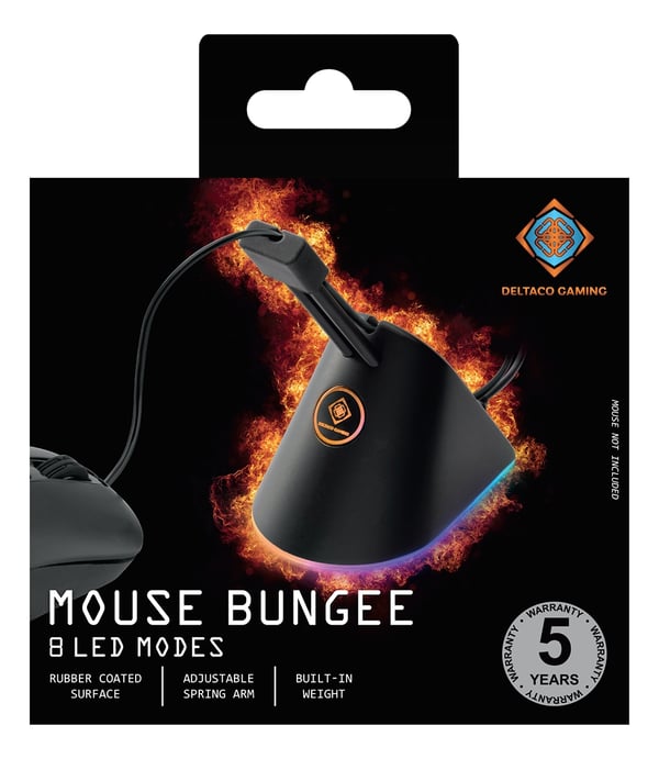 DELTACO GAMING hiiren RGB-kaapelipidike, musta | CDON