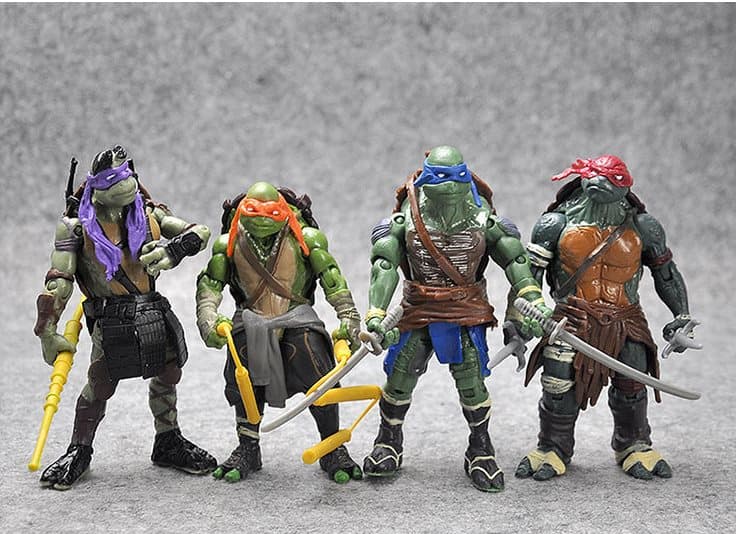 New model- 4 kpl teini-ikäisten mutanttien Ninja-kilpikonnat - 12 cm | CDON