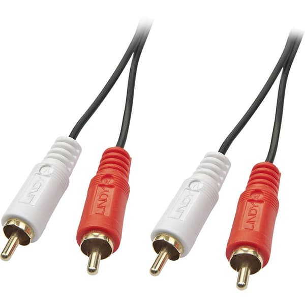 LINDY 35661 RCA Audio Anslutningskabel [2x RCA-hane - 2x RCA-hane] 2.00 m Svart | CDON