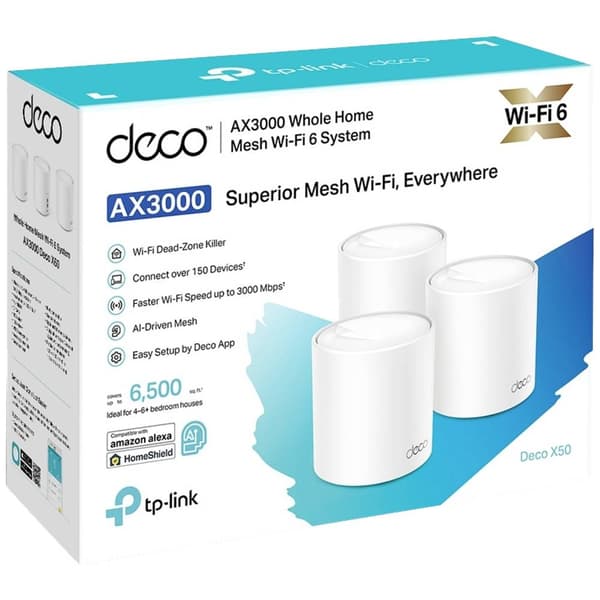 TP-LINK Deco X50 Trepack Meschnätverk 3000 MBit/s 2.4 GHz, 5 GHz | CDON