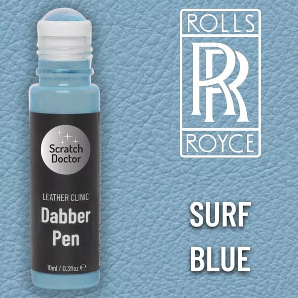 Leather Paint Dabber ROLLS ROYCE SURF BLUE. Repair scratches and scuffs ...