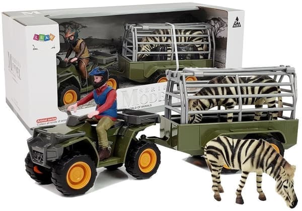 Quad with a Trailer Transporter Figurines Zebra | CDON