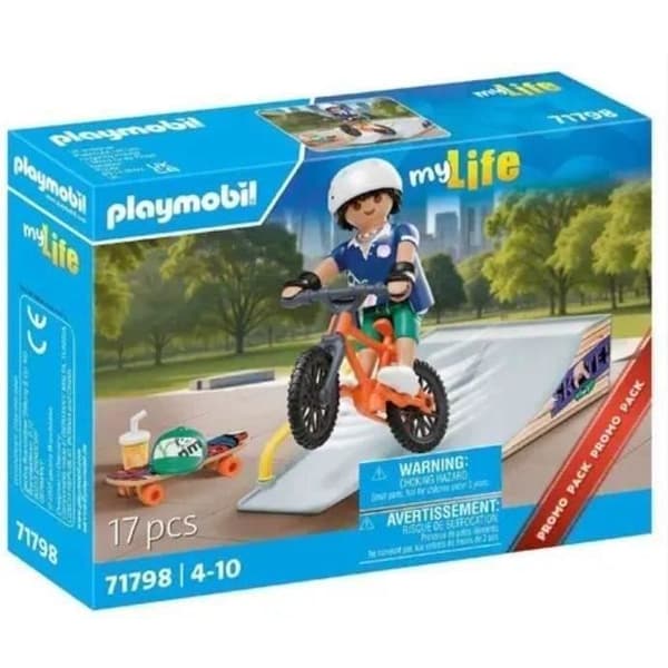 PLAYMOBIL 71798 Ryttare med ramp, skateboard och BMX, My Life, Promo ...