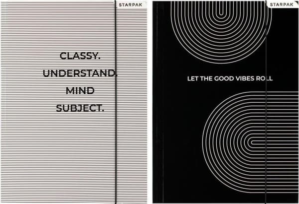 Mappe med gummibånd A4 Sort&Hvit | CDON