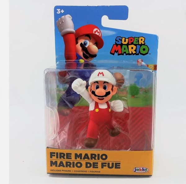 Super Mario Fire Mario Fist Bump 2.5 inch Action Figure | CDON