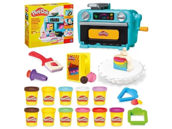 Play-Doh Super Slice Cake Play Kitchen Set, Modeling clay playset ...