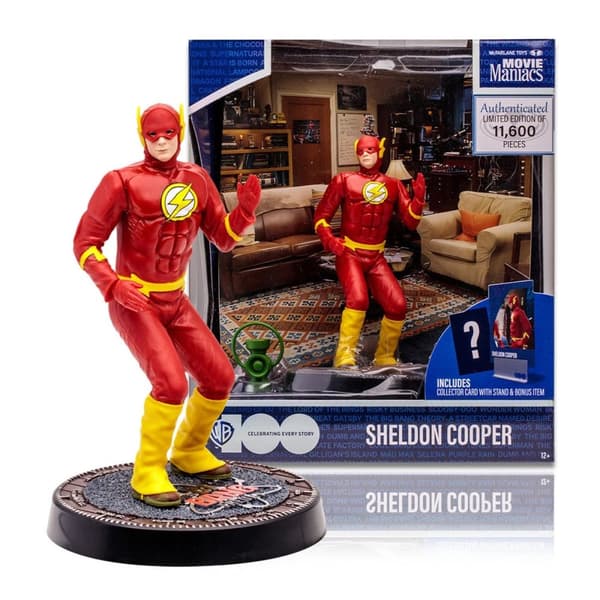 McFarlane Sheldon Cooper Flash The Big Bang Theory Movie Maniacs 6 Inch ...
