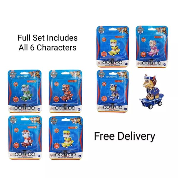 PAW PATROL DIY KITS - With Pullback Mechanisms - Complete Set Of 6 - | CDON