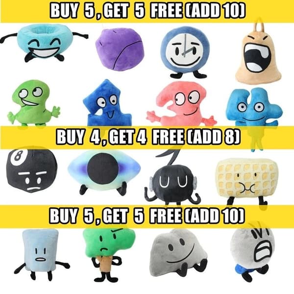 Bfdi Plushie Stuffed Doll Plush Battle For Dream Island Xmas Day Gift ...