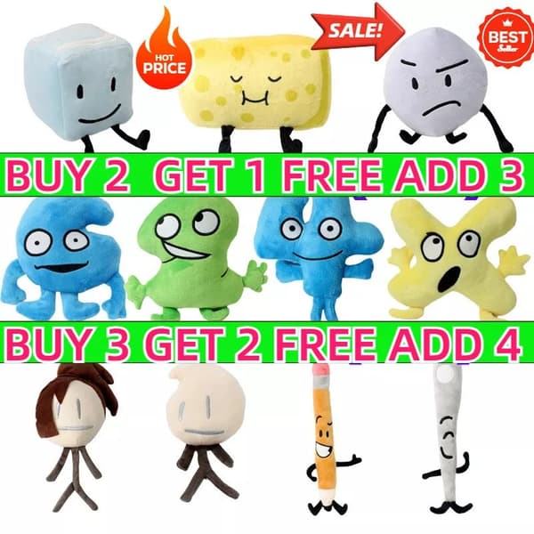 2024 Bfdi Plushie Stuffed Doll Plush Battle for Dream Island Kids Xmas ...