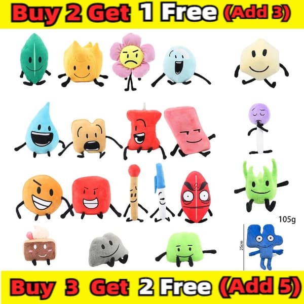 Cute Plush BFDI Stuffed Doll Plushie Cute Battle For Dream Island kids ...