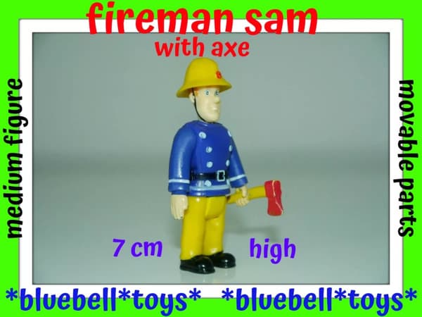 Fireman Sam Figure FIREMAN SAM with AXE Movable Figure Medium 6,5 cm ...