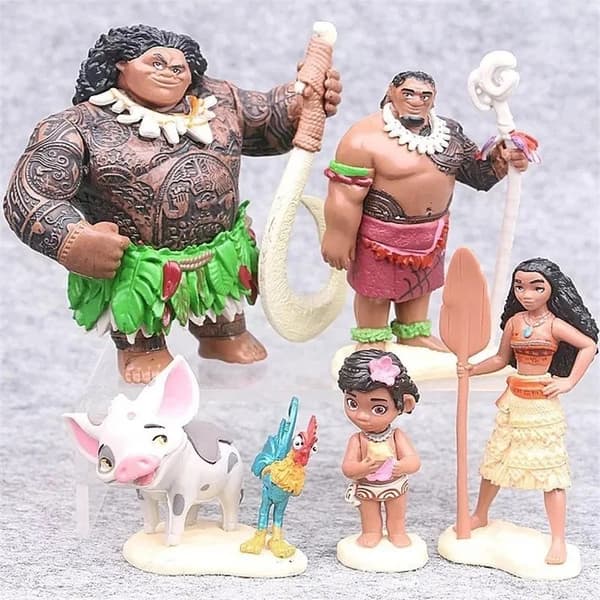 Moana Princess Maui Chief Tui Tala Heihei Pua Action Figure Brinquedo ...