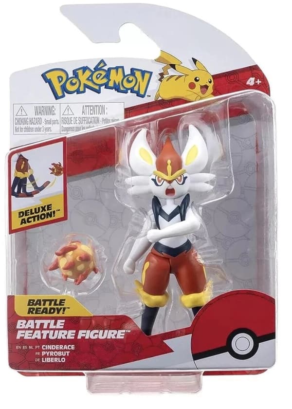 Pok©mon Battle Feature Figure 4.5-Inch Cinderace Articulated Jazwares | CDON