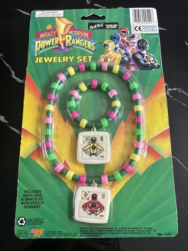 Mighty Morphin Power Rangers Jewelry Set 1993 Sealed Plus 3 Megazord ...
