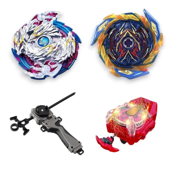 2x Burst Metal Tops Brave Valkyrie & Nightmare Longinus + Grip Launcher ...
