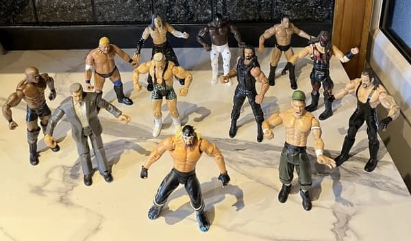WWE Figures X 12 John Cena Roman Reigns Hulk Hogan Finlay & Accessories ...