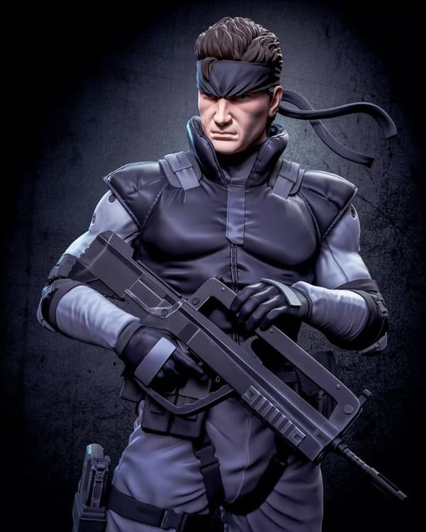 Solid Snake -Metal Gear - 3D Printed Kit by H3LL Creator - Resin Grey, Fan Art | CDON