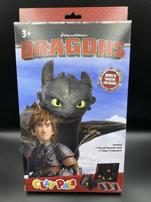 DREAMWORKS DRAGONS CLAY PALS POP OUT CHARACTER SHEET & 3 STICKS ...