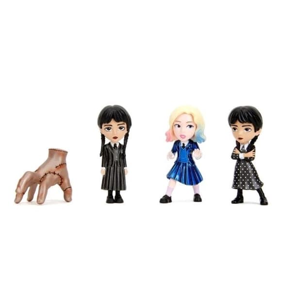 Wednesday Addams TV Series 4x Die-Cast Figure Bundle Jada Toys 2.5" (6 ...