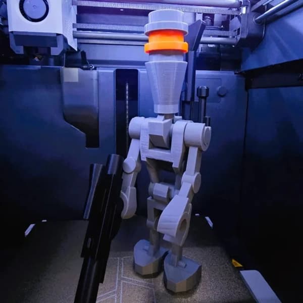 3D Printed Large Brick-Style Droid Figure Assassin Robot Display Model ...