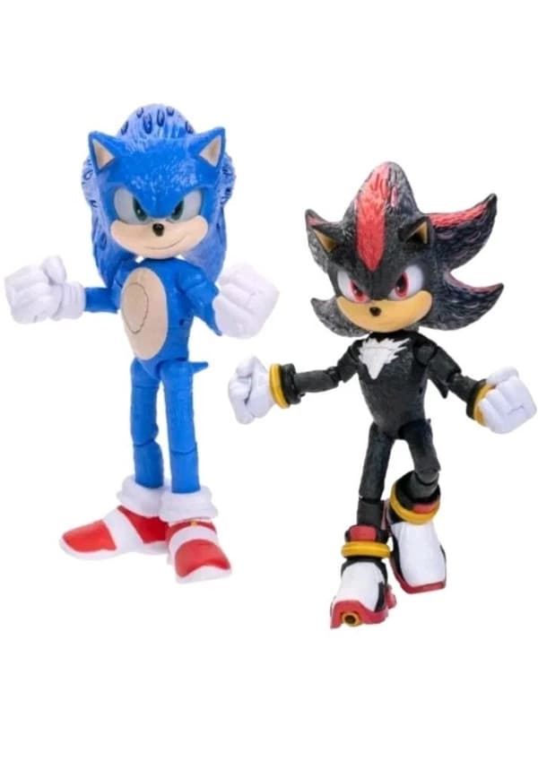 Set Of 2 Sonic the Hedgehog 3 Action Figure Light-Up Shadow And sonic ...