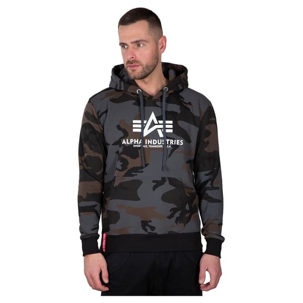 Alpha Industries Basic Camo Huvtröja Grå M Man | CDON