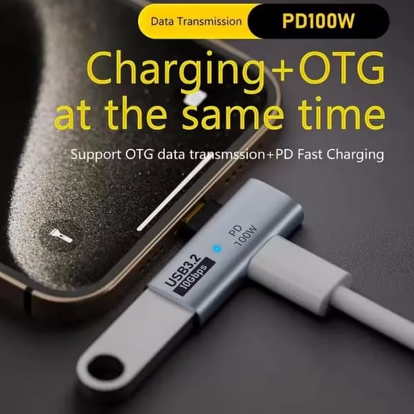 Typ-C till OTG-adapter, 2-i-1 USB Typ-C-adapter, stöder PD till USB OTG ...