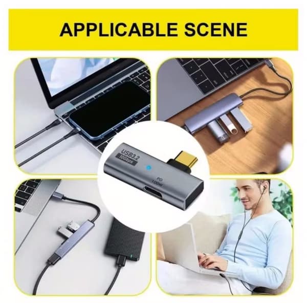 Typ-C till OTG-adapter, 2-i-1 USB Typ-C-adapter, stöder PD till USB OTG ...