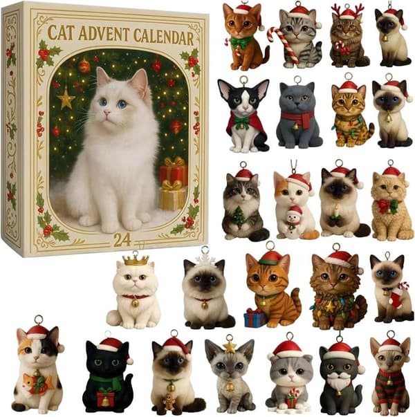 Lollanda Kattälskare Adventskalender 2025 – 24 Akrylfigurer med Olika ...